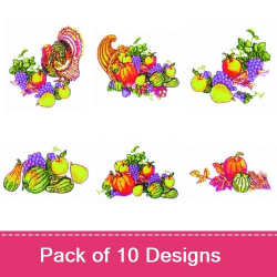 Halloween Thanksgiving Embroidery design pack by Balboa Threadworks ...