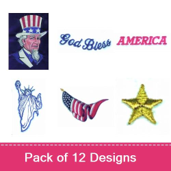 Patriotic 1 Embroidery design pack by Balboa Threadworks ...