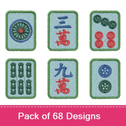 Mahjong Font Embroidery design pack by Bella Mia Designs, Embroidery ...