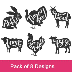 Animal Outlines Embroidery design pack by Bella Mia Designs, Embroidery ...