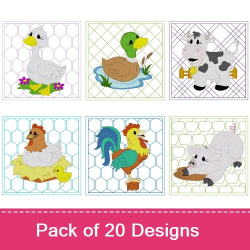 Fun Farm Quilt Embroidery design pack by Dakota Collectibles ...