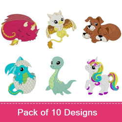 Baby Mini Mythical Creatures Embroidery design pack by Dakota ...