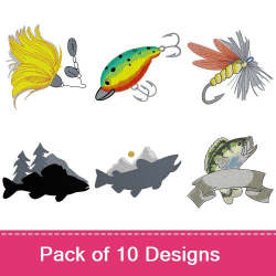 Fish & Lures Embroidery design pack by Dakota Collectibles, Embroidery ...