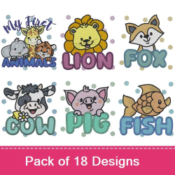 Nursery Animals Embroidery design pack by Dakota Collectibles ...
