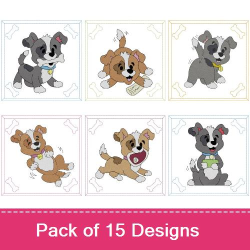 Puppy Dogs Embroidery design pack by Dakota Collectibles ...