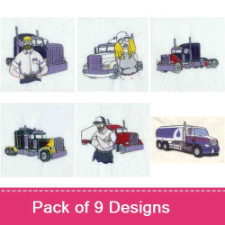 Big Rigs Embroidery design pack by Daydream Designs, Embroidery Packs ...