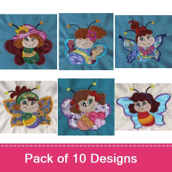 Applique Butterfly Faces Embroidery design pack by Daydream Designs ...