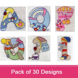 Baby Alphabet Embroidery design pack by Daydream Designs ...