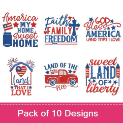 God Bless America Embroidery design pack by Easy Embroidery ...