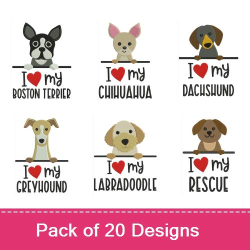 Love My Dog Embroidery design pack by Easy Embroidery ...