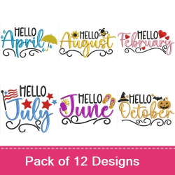 Months Of The Year Embroidery design pack by Easy Embroidery ...