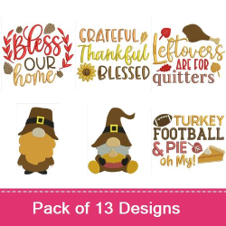Thanksgiving Embroidery design pack by Easy Embroidery ...