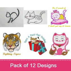 Cute Cats Embroidery design pack by Embroidery Patterns, Embroidery ...