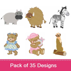 Bedtime Animals Embroidery design pack by Embroidery Patterns ...
