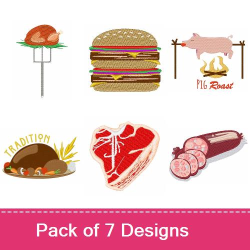 Let Them Eat Meat Embroidery design pack by Embroidery Patterns ...