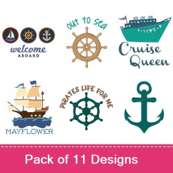 Welcome Aboard! Embroidery design pack by Embroidery Patterns ...