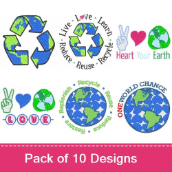 Earth Day Designs Embroidery design pack by Embroidery Patterns ...