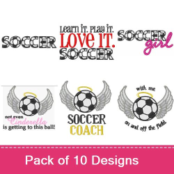 Soccer 1 (10 Pack) Embroidery design pack by Embroidery Patterns ...