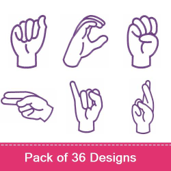 Sign Language Embroidery design pack by Embroidery Patterns, Embroidery ...