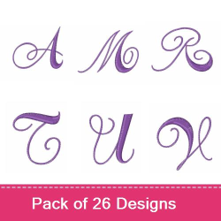 Curly Monogram Font Embroidery design pack by Embroidery Patterns ...