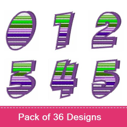 Stripe 3D Font Embroidery design pack by Embroidery Patterns ...