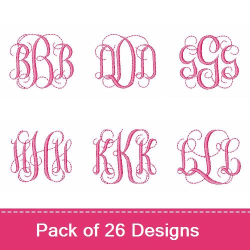 Sample Interlocking Floss Font Embroidery design pack by Embroidery ...