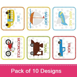 Lace Up Transportation Embroidery design pack by Foxy Ladybug Designs ...