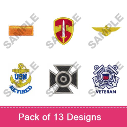 Military Insignias Embroidery design pack by Great Notions, Embroidery ...