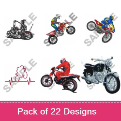 Motocross Mania Embroidery design pack by Great Notions, Embroidery ...