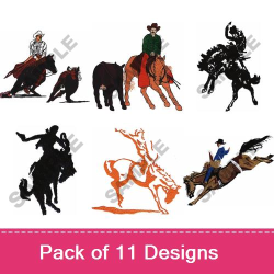 Cowboys & Rodeo Horses Embroidery design pack by Great Notions ...