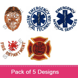Emergency Badges & Symbols Embroidery design pack by Great Notions ...
