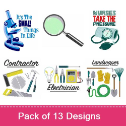 Occupational Tools Embroidery design pack by Hopscotch, Embroidery ...