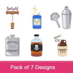 Humorous Drinking Designs Embroidery design pack by Hopscotch ...