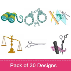 Occupational Tools Embroidery design pack by Hopscotch, Embroidery ...