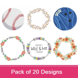 100 Round Embroidery design pack by Hopscotch, Embroidery Packs on ...