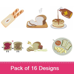 Yummy Breads Embroidery design pack by Hopscotch, Embroidery Packs on ...