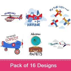 Jet Set Embroidery design pack by Hopscotch, Embroidery Packs on ...
