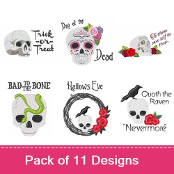 All Hallows Eve Embroidery design pack by Hopscotch | EmbroideryDesigns.com