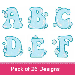 Bubbles Font Embroidery design pack by Hopscotch, Embroidery Packs on ...
