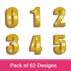 Gold Rush Font Embroidery design pack by Hopscotch, Embroidery Packs on ...