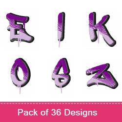 Graffiti Font Embroidery design pack by Hopscotch, Embroidery Packs on ...