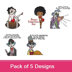 Maxine & Betty Boop Embroidery design pack by King Graphics, Embroidery ...