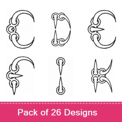 DD Claw Alphabet Embroidery design pack by Landmark Embroidery Designs ...