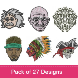 Manly Heads Embroidery design pack by Machine Embroidery Designs ...