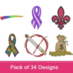 Universal Symbols Embroidery design pack by Machine Embroidery Designs ...