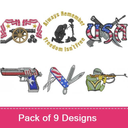 Military Weapons Embroidery design pack by Machine Embroidery Designs ...