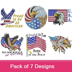 Land Of The Free Embroidery design pack by Machine Embroidery Designs ...
