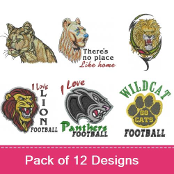 Big Cats Wildlife Embroidery design pack by Machine Embroidery Designs ...