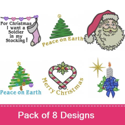Patriotic Christmas Embroidery design pack by Machine Embroidery ...