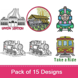 Trains Embroidery design pack by Machine Embroidery Designs, Embroidery ...
